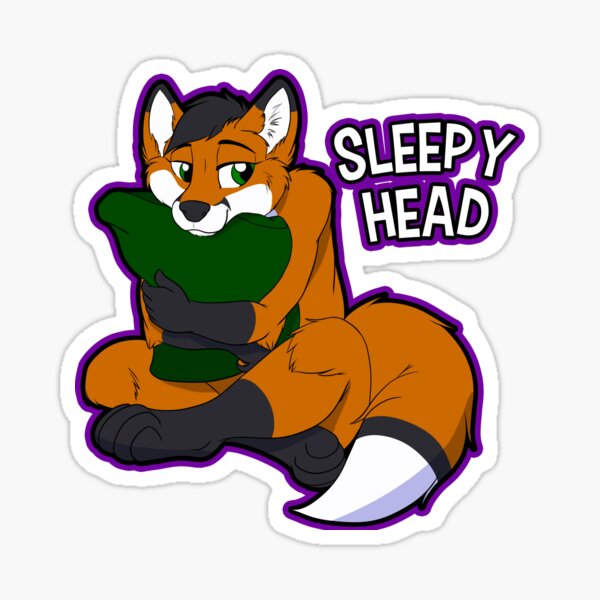 "Anthro Sleepy Head" Sticker for Sale by Adezu | Redbubble