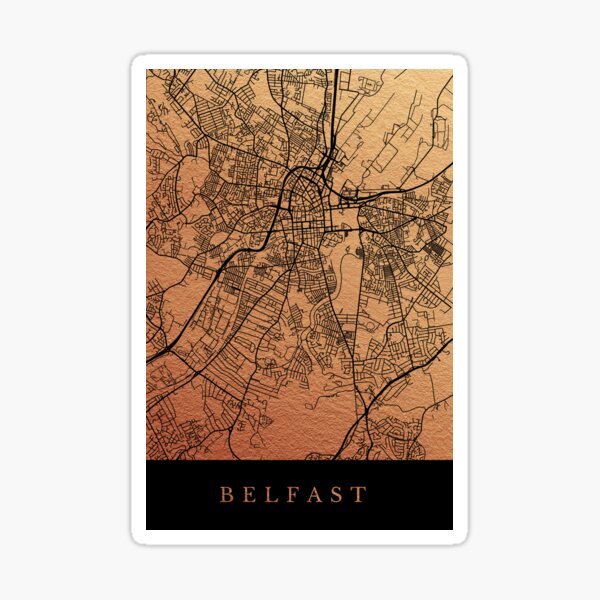 "Belfast map" Sticker by dairinne | Redbubble