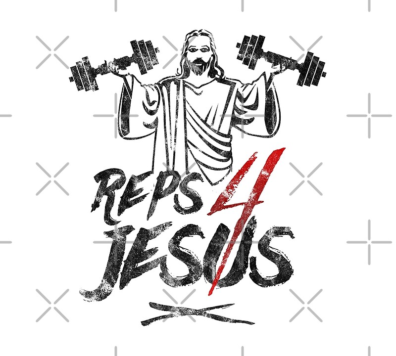 "Reps For Jesus Funny Workout Jesus Gym " by thespottydogg | Redbubble