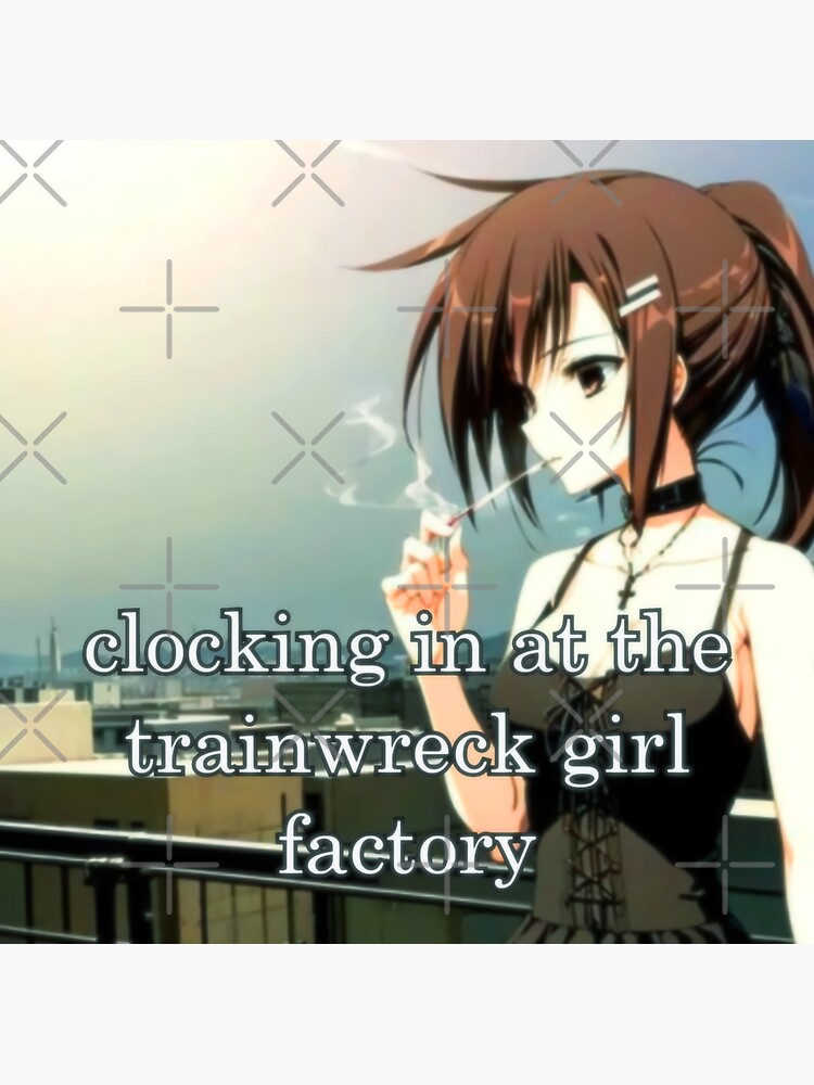 "Subahibi Trainwreck Girl Meme ~ Anime" Sticker for Sale by internet ...