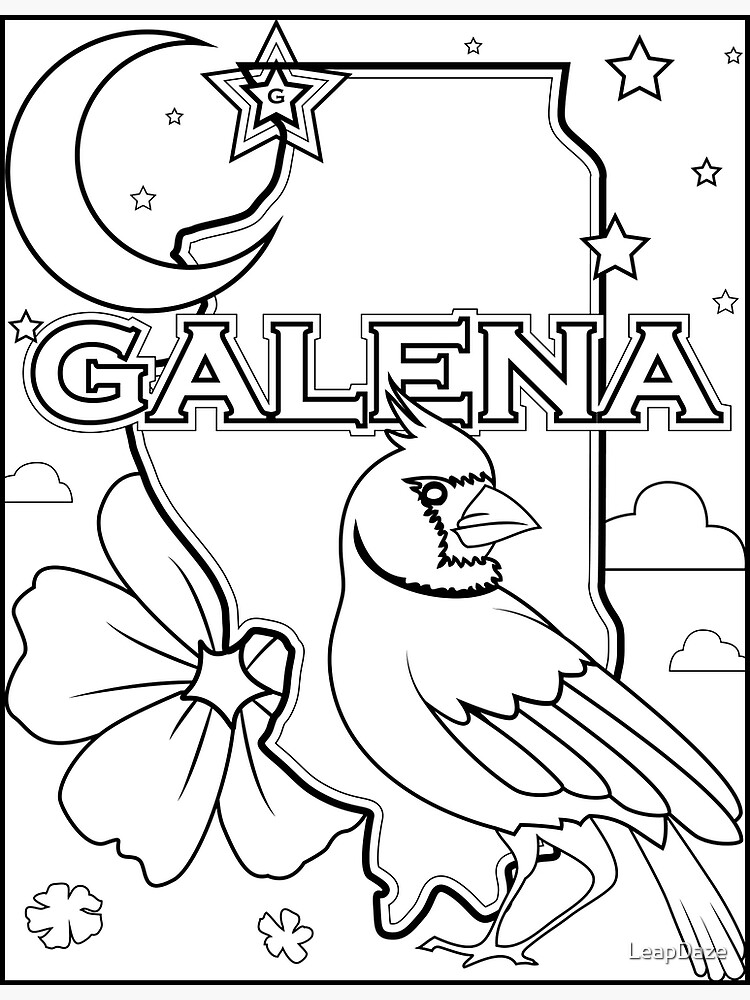 "galena illinois state outline coloring page" Poster for Sale by ...