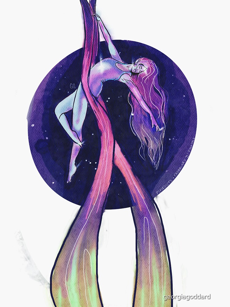 "Perry Dancer - Aurora Borealis Northern Lights aerial silks" Sticker ...