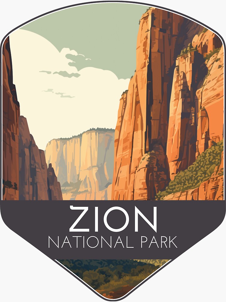 "Zion Utah National Park" Sticker for Sale by electricninja | Redbubble
