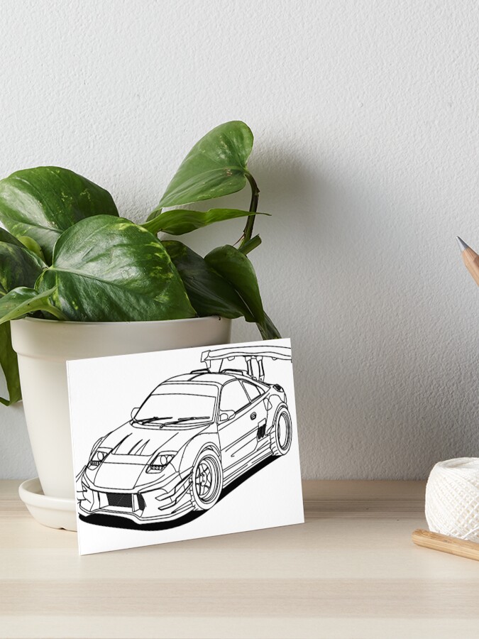 "JDM Car Outlines" Art Board Print for Sale by MegaLawlz | Redbubble