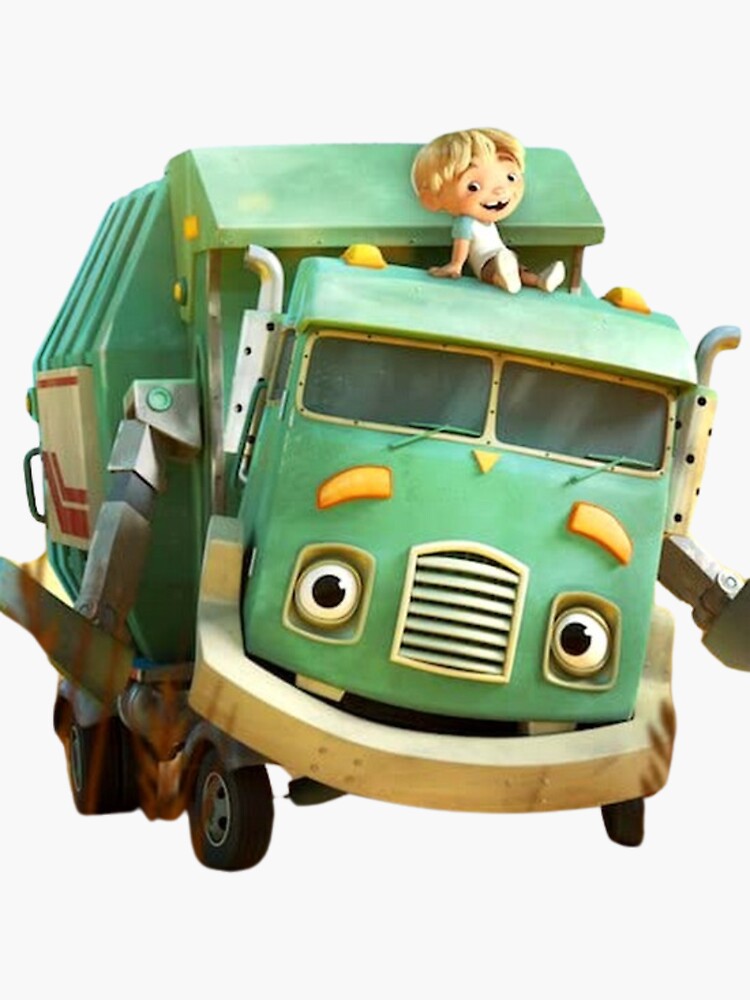 "Hello! Garbageman hank and trash truck" Sticker for Sale by ...