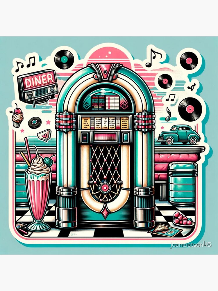 "Retro Diner - Nostalgic 1950s Eateries Sticker" Sticker for Sale by ...