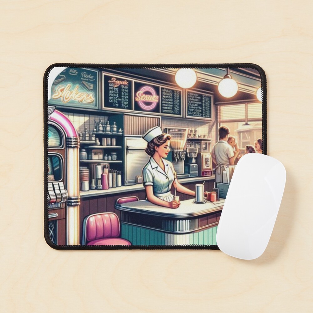 "1950s Charming Diner - Vintage Dining Experience Sticker" Sticker for ...