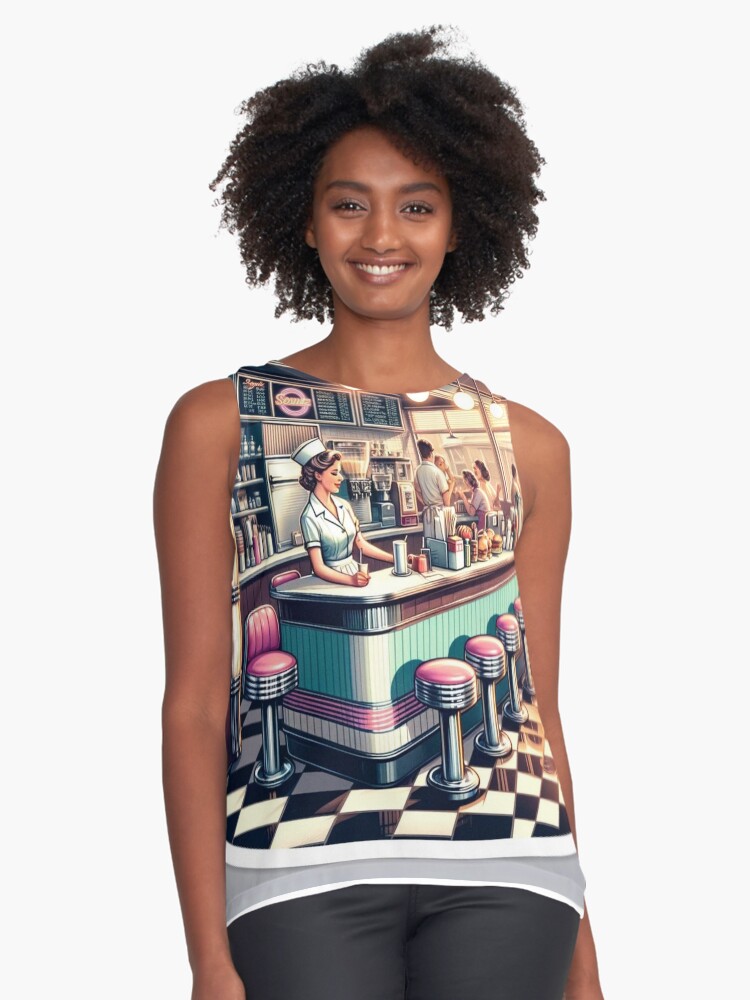 "1950s Charming Diner - Vintage Dining Experience Sticker" Sticker for ...