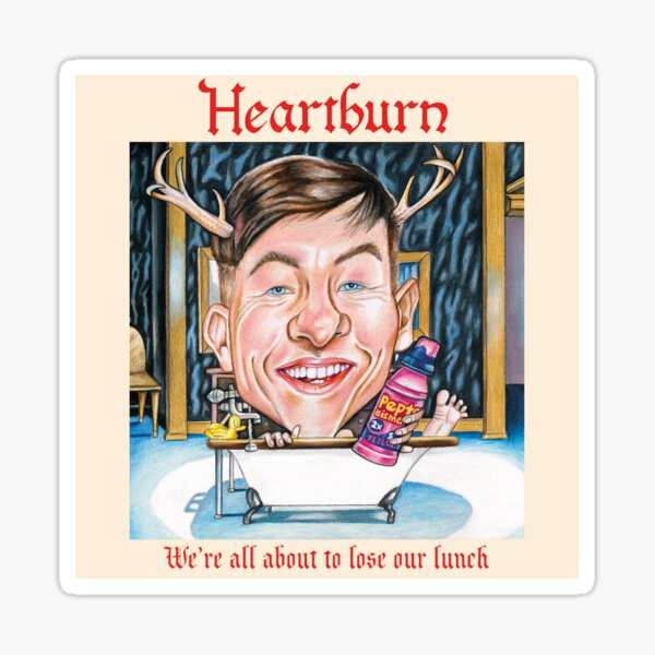 "Barry Keoghan Saltburn Parody Heartburn " Sticker for Sale by ...