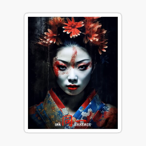 "Ink Essence - Japanese Aesthetic Surreal Kanji Symbol Painted Face Art ...