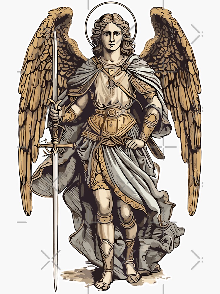 "Archangel Saint Michael " Sticker for Sale by lachataigne | Redbubble