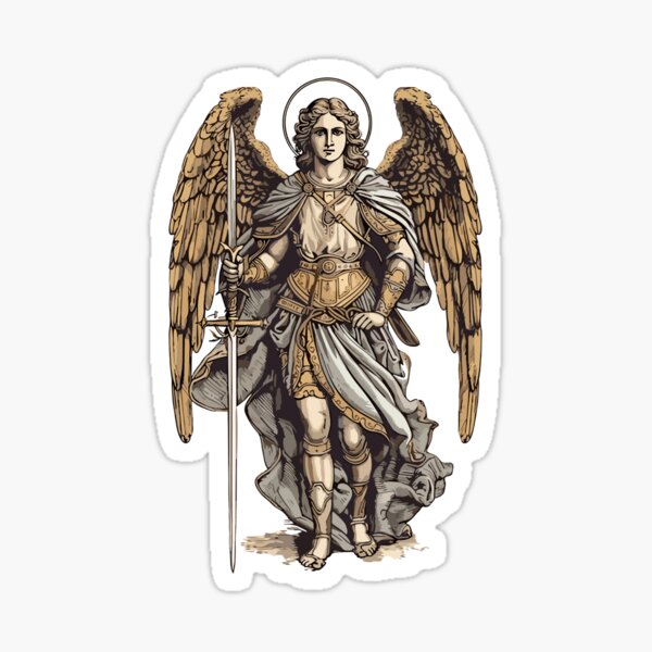 "Archangel Saint Michael " Sticker for Sale by lachataigne | Redbubble