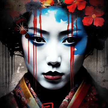 "Ink Essence - Japanese Aesthetic Surreal Kanji Symbol Painted Face Art ...