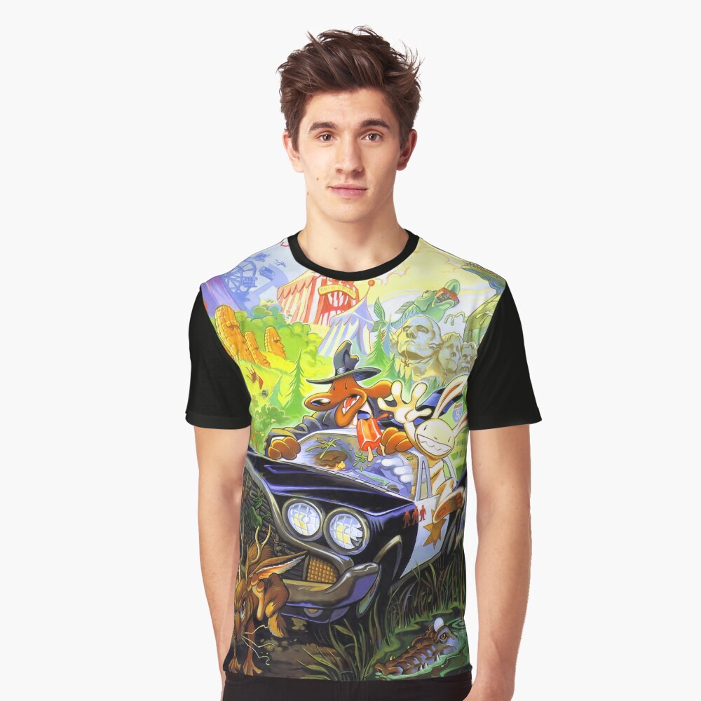 "Sam & Max (High Contrast)" T-shirt for Sale by hangman3d | Redbubble ...