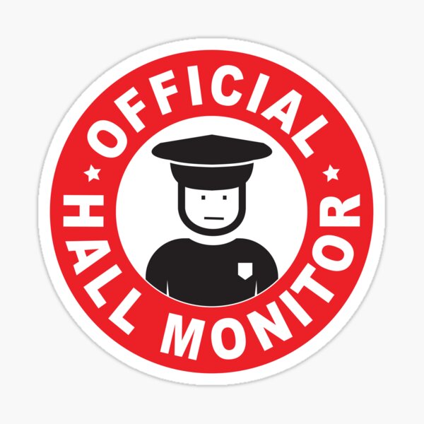 "Official Hall Monitor - funny school t-shirt for students" Sticker for ...