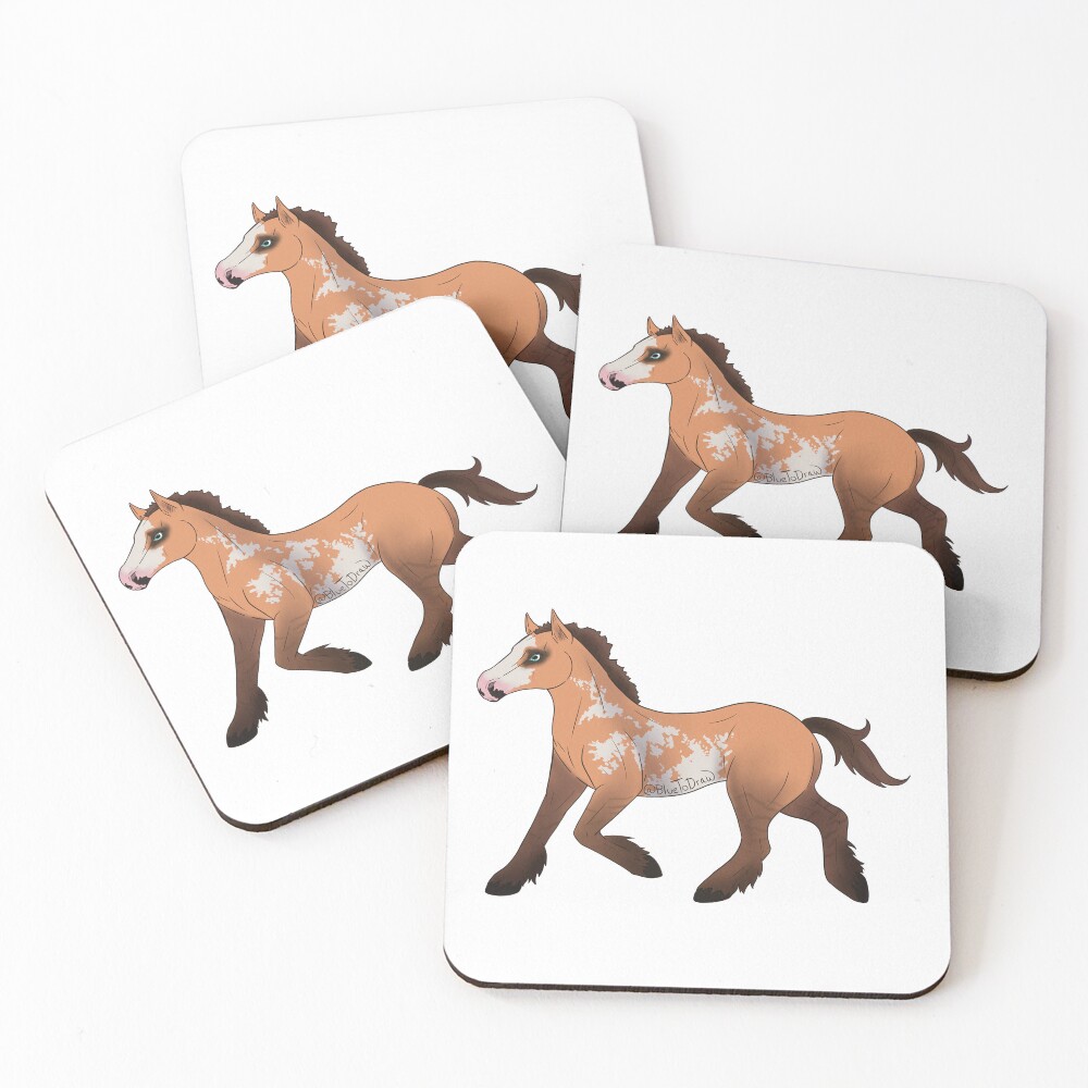 "RDO Mustang Red Dun Overo" Sticker for Sale by BlueToDraw | Redbubble