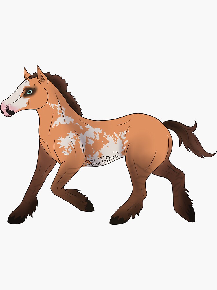 "RDO Mustang Red Dun Overo" Sticker for Sale by BlueToDraw | Redbubble