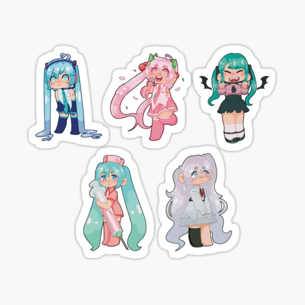 "Hatsune Miku Sticker Pack" Sticker for Sale by angelfoodcakez | Redbubble