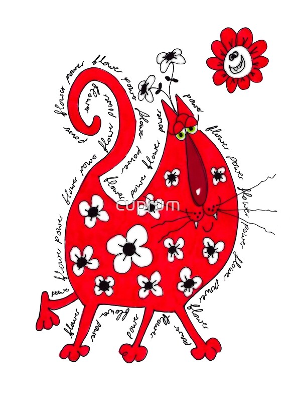 "FlowerPowerCat" by cuprum | Redbubble