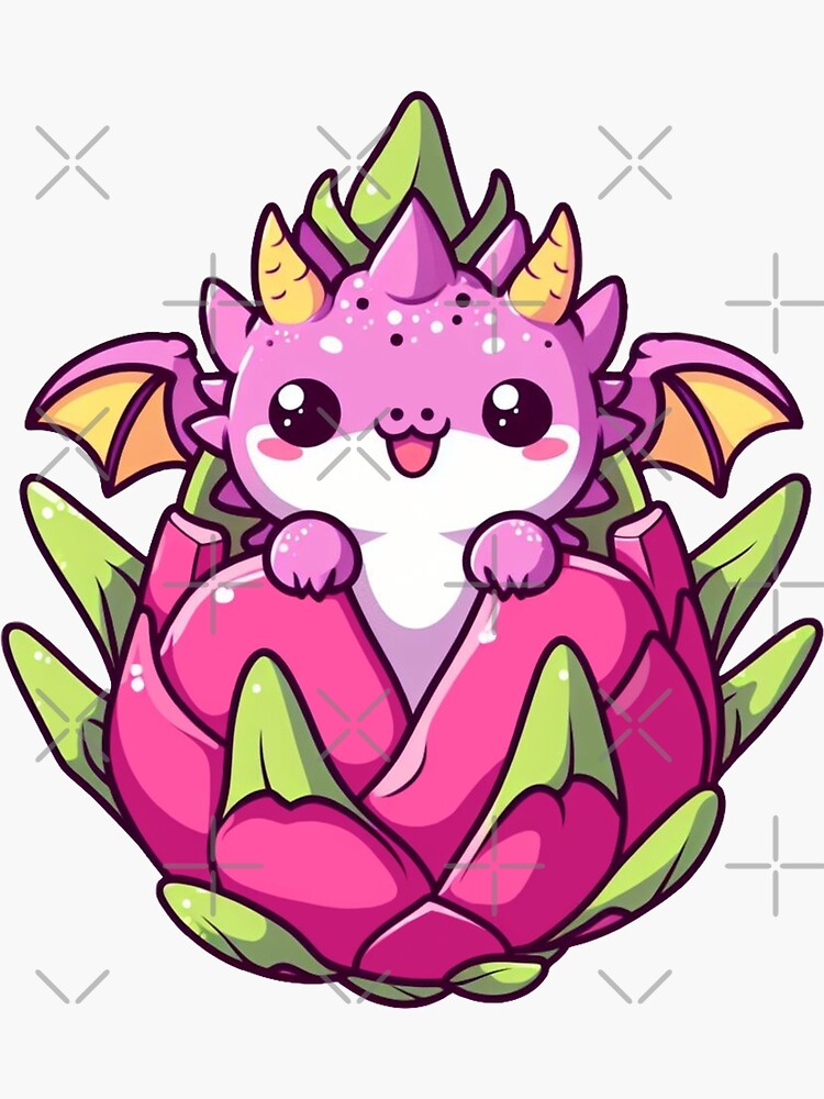 "Cute Dragon Fruit Kawaii" Sticker for Sale by Delidream | Redbubble