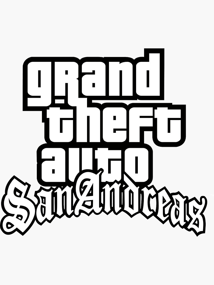 "GTA SAN ANDREAS Logo" Sticker for Sale by YoungBrokeBoys | Redbubble