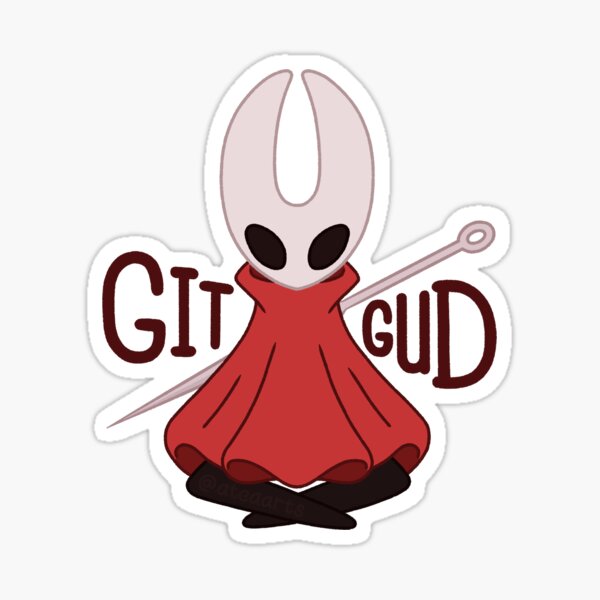 "Hornet - Git Gud V1; Hollow Knight, Silksong" Sticker for Sale by ateaart | Redbubble