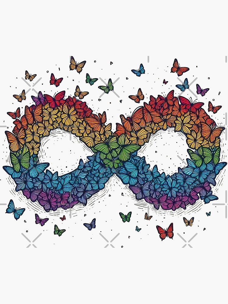 "Rainbow infinity butterfly " Sticker for Sale by Vkinsify | Redbubble