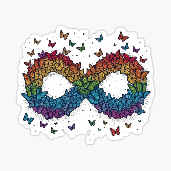 "Rainbow infinity butterfly " Sticker for Sale by Vkinsify | Redbubble