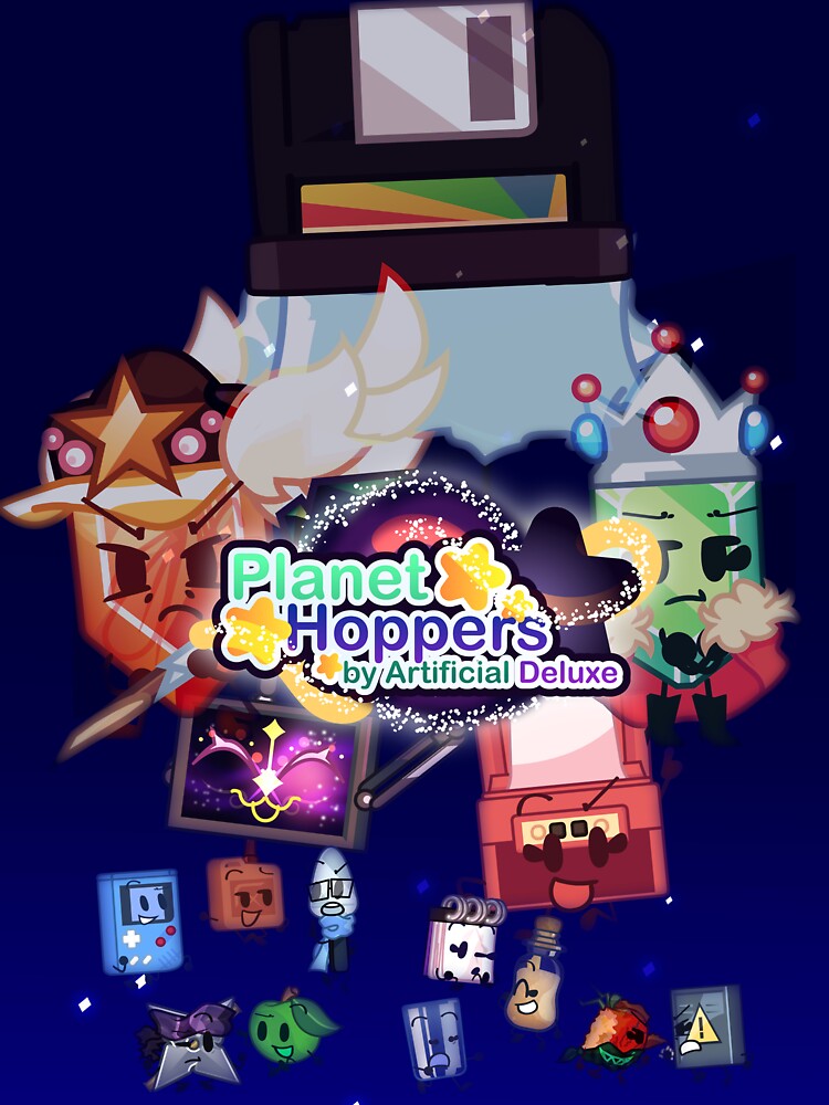 "Planet Hoppers Official Poster!" Sticker for Sale by Artificial Deluxe | Redbubble