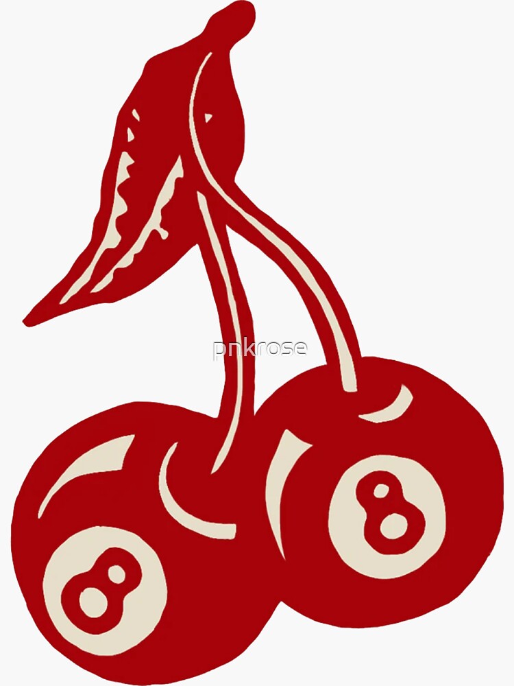 "magic 8 ball cherries " Sticker for Sale by pnkrose | Redbubble