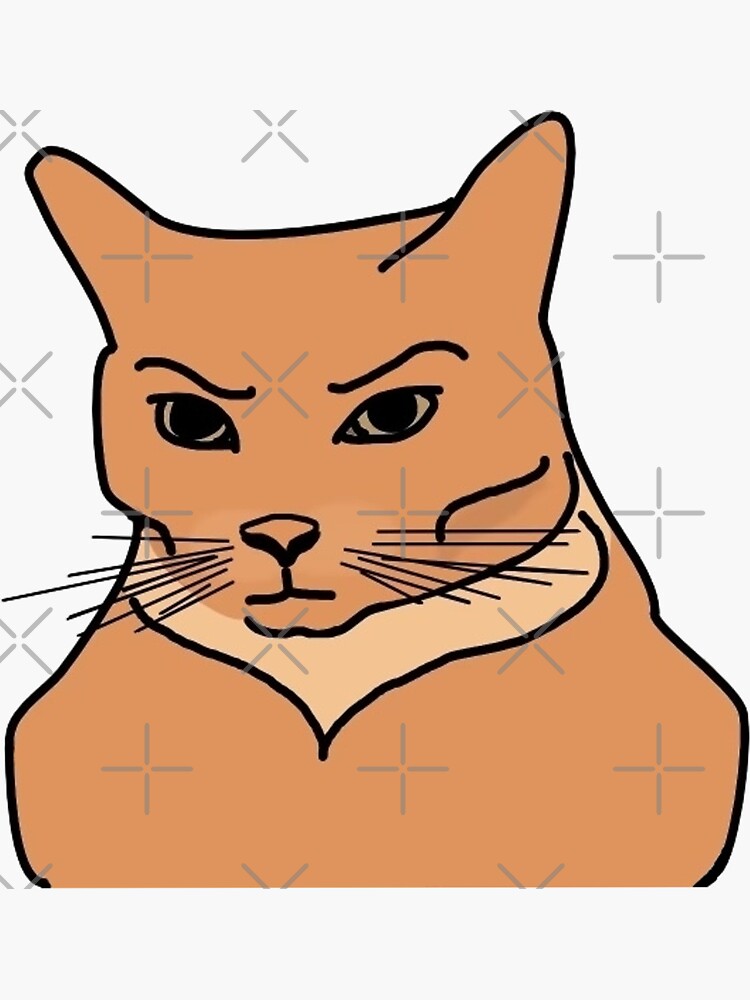 "Mewing Cat" Sticker for Sale by The-Sigma-Sh0p | Redbubble
