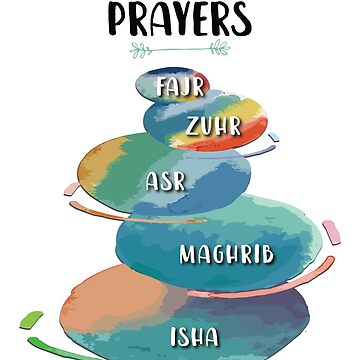 "5 Daily Prayers in Islam - Islamic poster, wall art, Salah, Fajr, Zuhr ...