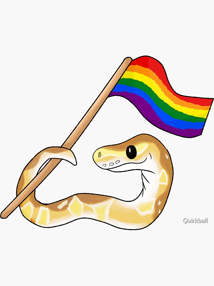 "Ball Python Pride! [Caramel Morph, Gay]" Sticker for Sale by Quirkball | Redbubble