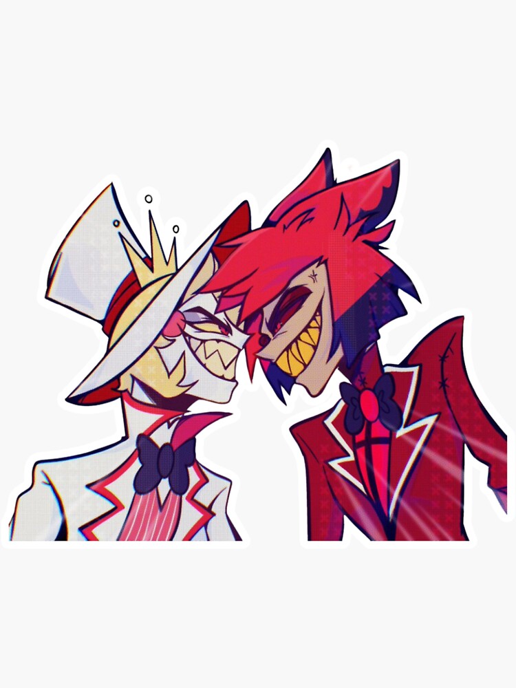 "Alastor vs. Lucifer Morningstar Hazbin Hotel Tshirt Sticker" Sticker ...