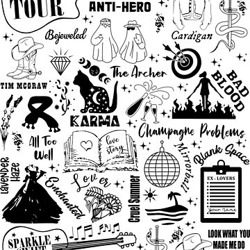 "Taylor Swift Eras Tour - Pattern Doodle" Poster for Sale by AZGallery ...