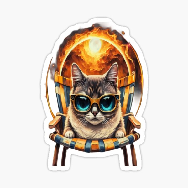 "Total Solar eclipse cat." Sticker for Sale by SaNNty | Redbubble