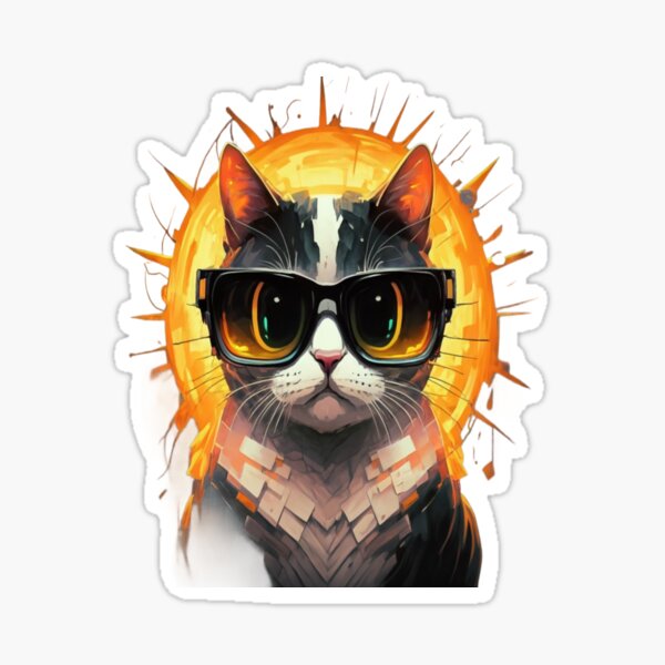 "Total Solar eclipse cat." Sticker for Sale by SaNNty | Redbubble