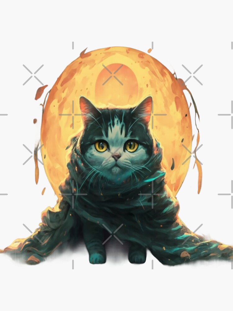 "Total Solar eclipse cat." Sticker for Sale by SaNNty | Redbubble
