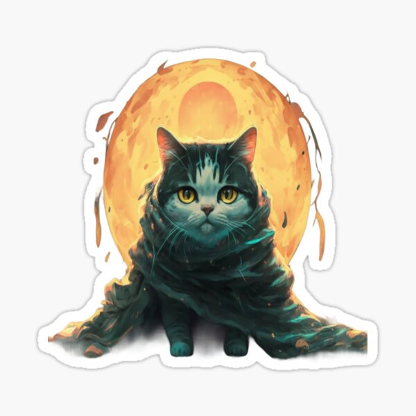 "Total Solar eclipse cat." Sticker for Sale by SaNNty | Redbubble