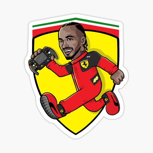 "Lewis Ferrari 2025" Sticker for Sale by thetorshedraws | Redbubble