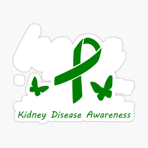 "Kidney Disease Awareness: Green Ribbon Hope" Sticker by Shirtey ...