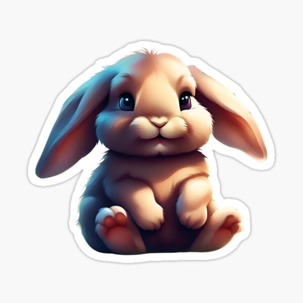 "Marshmallow, Fluffy Bunny" Sticker for Sale by Lhdigitaldesign | Redbubble