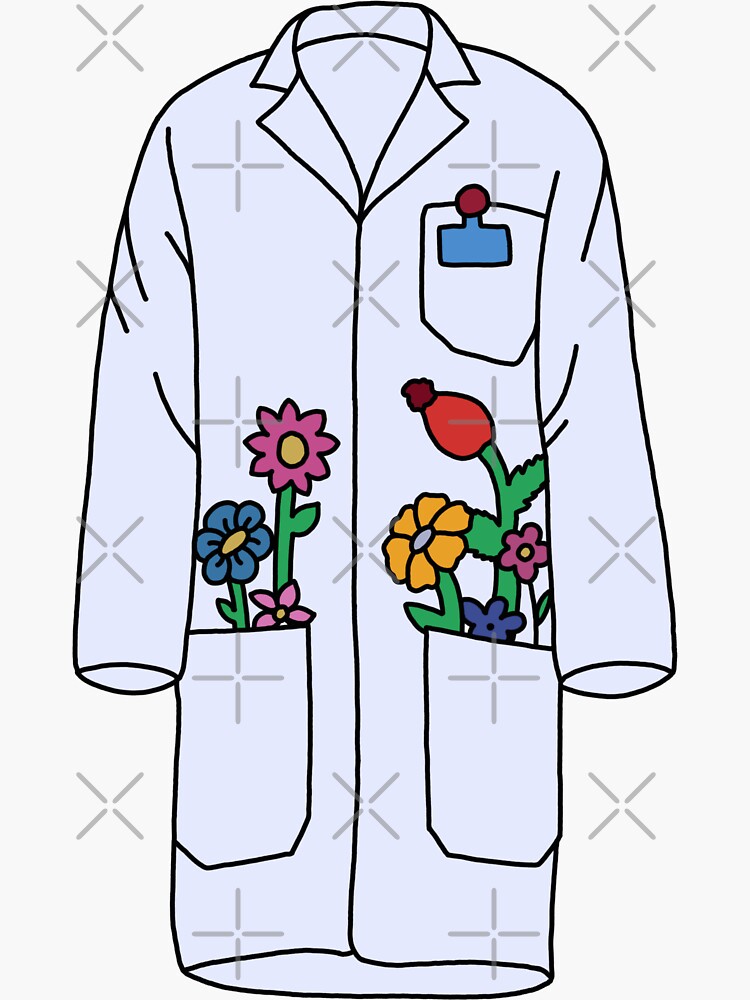"Flower white coat" Sticker for Sale by Doctor Michaela | Redbubble