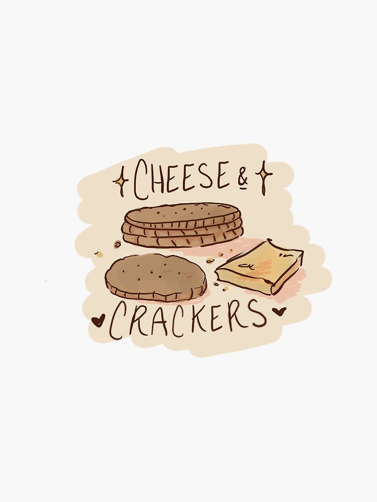 "CHEESE & CRACKERS STICKER!!!" Sticker for Sale by JamesRarw | Redbubble