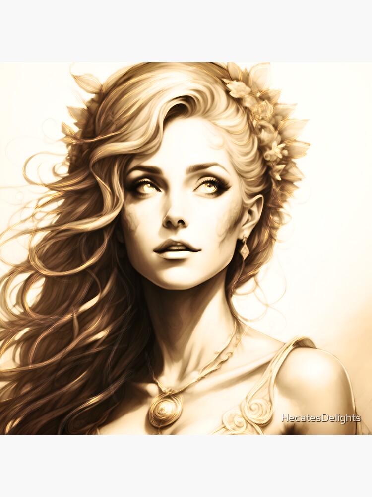 "Portrait of Calypso Greek Goddess of the Sea" Sticker for Sale by ...