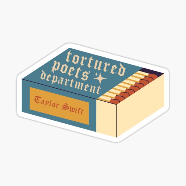 "Taylor Swift Tortured Poets Department Matchbox" Sticker for Sale by ...
