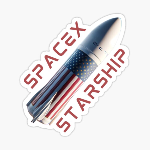 "spacex starship" Sticker for Sale by TEEJAMBOREE | Redbubble