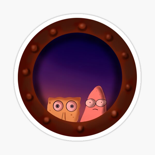 "spongebob and patrick looking out the window" Sticker by Kado-detalles ...