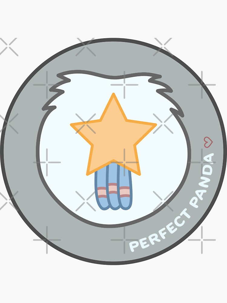 "Perfect Panda Caring Bear Badge" Sticker for Sale by brittanykald ...