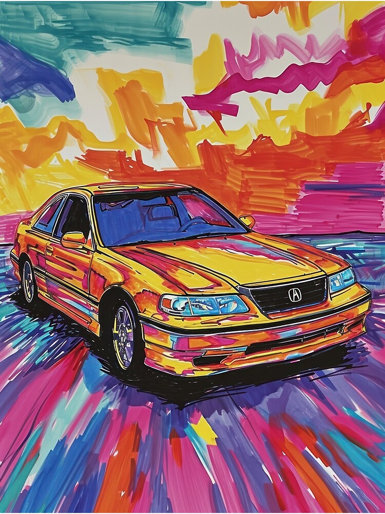 "Acura Legend Colorful Drawing Art Poster" Poster for Sale by vramkah ...
